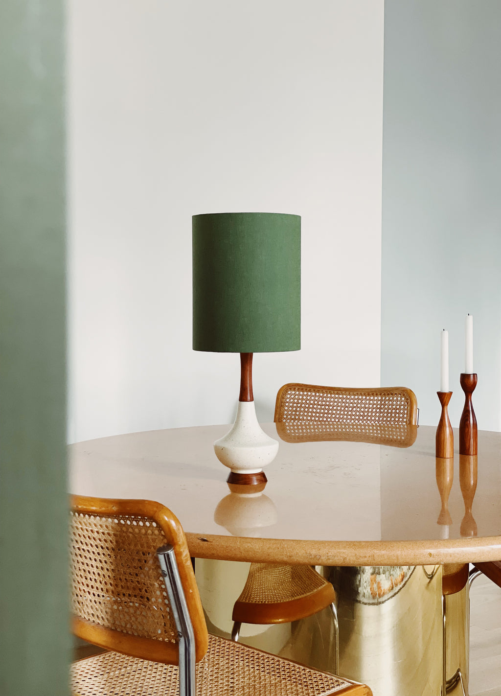 Electra Lamp • Small - Fern Linen – Retro Print Revival