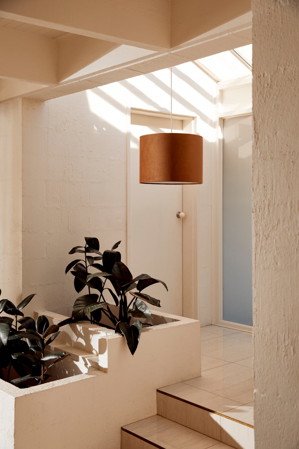 Drum Pendant Shade • Rust Velvet – Retro Print Revival